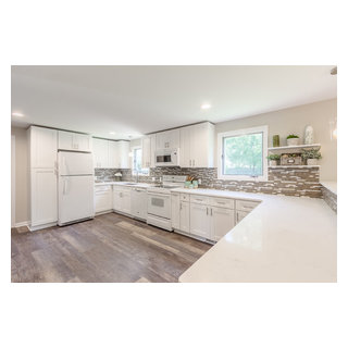 White Cabinets w/ Bar Height Peninsula - Modern - Kitchen - New York ...
