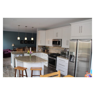 White L-Shape Open Kitchen - Traditional - Kitchen - Philadelphia - by ...