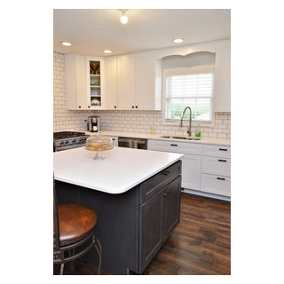 White Maple Kitchen with Dark Island. BaileyTown USA. Wheatfield, IN ...