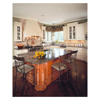 White Recessed Panel and Stained Raised Panel Brookhaven Cabinet ...