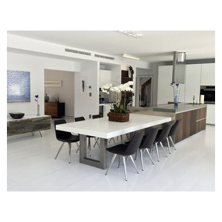 White Zen Concrete Dining Table - Contemporary - Kitchen - New York ...