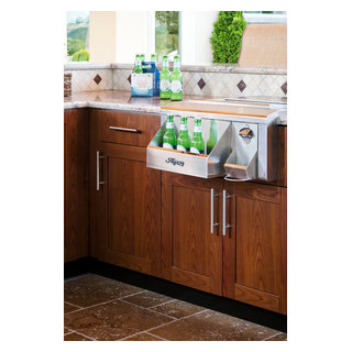 Wood-grain powder coat finish outdoor kitchen by Danver Stainless Steel ...