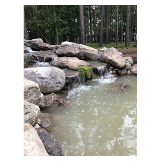 13'x20' Pond with Three-Tier Waterfall and Natural Stone Patio ...