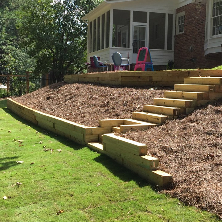 Landscape Timber Steps - Photos & Ideas | Houzz