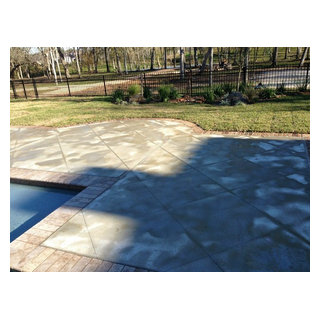 Acid Stained & Saw Cut Pattern for Pool Deck - Traditional - Landscape ...