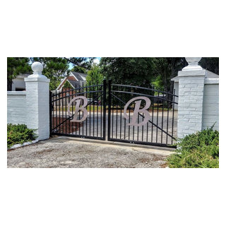 Aluminum Estate gate, Custom initials - Traditional - Landscape - Other ...