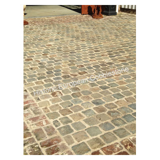 Antique Sandstone Cobble and Reclaimed Curb - Traditional - Landscape ...