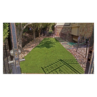 Artificial Grass with Rock Bed Border - Modern - Landscape - Denver ...
