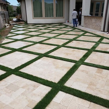 Artificial Turf Travertine Pavers - Photos & Ideas | Houzz