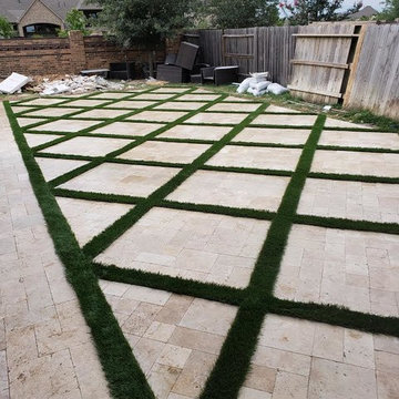 Artificial Turf Travertine Pavers - Photos & Ideas | Houzz