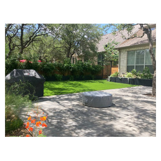 Artificial Turf/River Rock Installation - Modern - Landscape - Austin ...