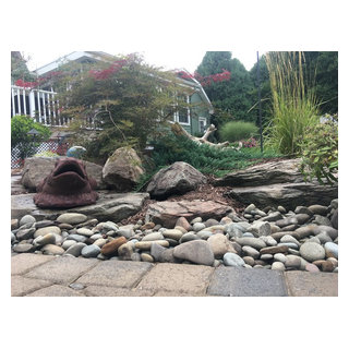 Backyard Landscape Renovation w/ Basalt Column Fountain - Rustico ...
