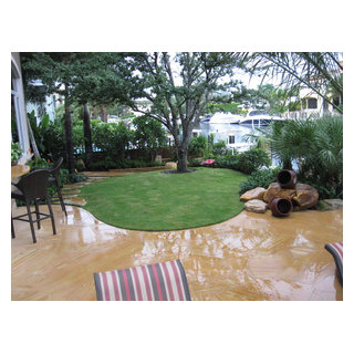 Backyard patio mosaic flagstone - Contemporary - Landscape - Miami - by ...