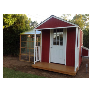 Barnyard Bonanza Chicken Coop with Run - Farmhouse - Landscape - Orange ...