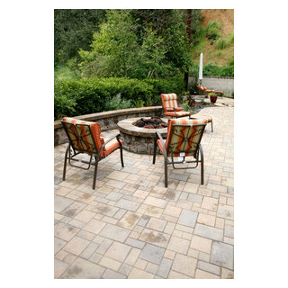 Basalt Columns & Fire Pit - Modern - Patio - Los Angeles - by ...