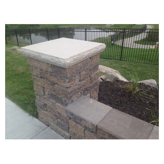 Belgian Block Seating Wall, Granite Boulder Retaining Wall, Paver Patio ...