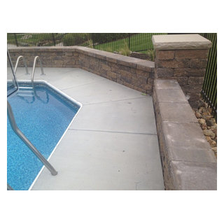Belgian Block Seating Wall, Granite Boulder Retaining Wall, Paver Patio ...
