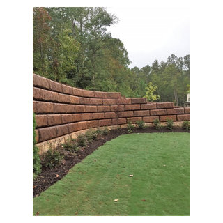 Big Block Retaining Wall w/LS Design/Install - Transitional - Landscape ...