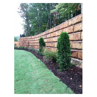 Big Block Retaining Wall w/LS Design/Install - Traditional - Landscape ...