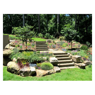 Bluestone Stairway and Perennial Garden - Traditional - Landscape ...