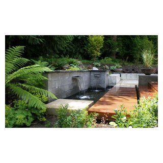 Boardwalk and Three Weir Fountain - Modern - Landscape - Seattle - by ...