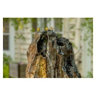 Custom Basalt Water Feature in the Botanical Garden Delight - Rustic ...