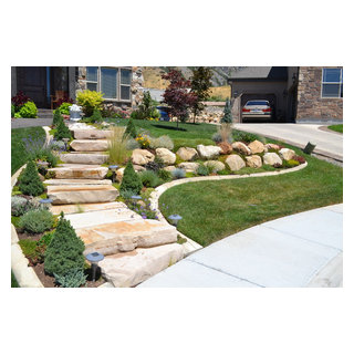 Boulder Mountain Stone Steps - Traditional - Landscape - Salt Lake City ...