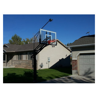 Brandon C's Pro Dunk Gold Basketball System on a 34x25 in Woods Cross ...