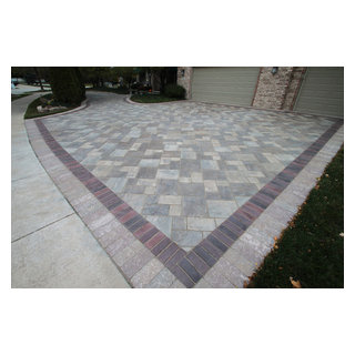 Brick Paver Driveway with Banding - Contemporary - Landscape - Chicago ...