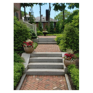 Brick walkway, granite steps - Landscape - Portland Maine - by Ted ...