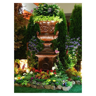 Bronze pedestal pot focal point - Traditional - Landscape - Dallas - by ...
