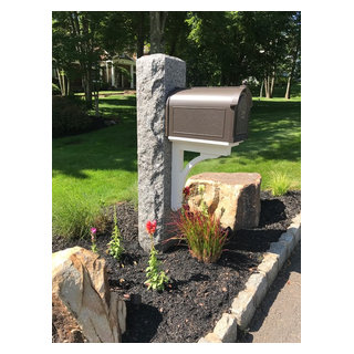 Caledonia Granite Mailbox Post - Rustic - Landscape - Boston - by ...