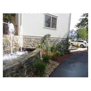 Cape Cod Inn with New England Stone Cladding, Retaining Walls, and ...