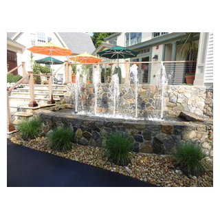 Cape Cod Inn with New England Stone Cladding, Retaining Walls, and ...