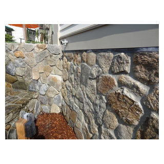 Cape Cod Inn with New England Stone Cladding, Retaining Walls, and ...