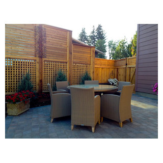 cedar privacy screen, cedar fence - Traditional - Landscape - Calgary ...