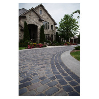 Cobble stone driveway with concrete Curbs - Traditional - Landscape ...
