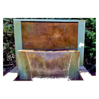 Concrete & Copper Water Feature - Modern - Landscape - San Francisco ...