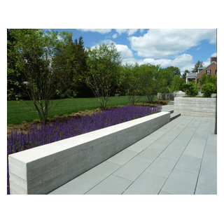 Concrete seat-wall with Sage - Modern - Landscape - Boston - by Soren ...