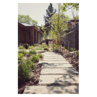 Concrete Section Path with Gravel Joints - Modern - Landscape - Other ...