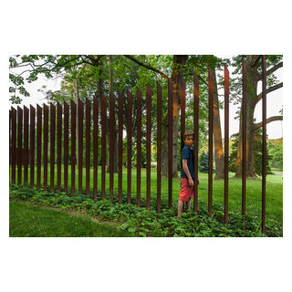Cor-Ten Cattails Sculptural Fence - Contemporary - Landscape ...