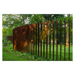Cor-Ten Cattails Sculptural Fence - Contemporary - Landscape ...