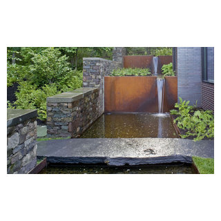 Corten steel waterfall - Industrial - Landscape - Burlington - by ...