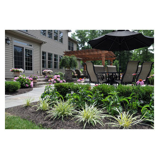 Country French Inspired Bluestone Patio - Traditional - Landscape ...