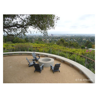 Curved Ipe and Steel Cable Railing, Brentwood - Contemporary ...