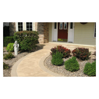 Custom-Cut Ashlar Pattern and Brick Resurfaced Walkway - Craftsman ...