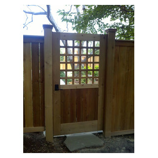 Dark Bronze Lever Handle Gate Latch on Wooden Gate - Traditional ...