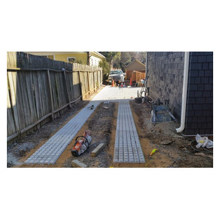 Drivable Grass Permeable Pavers Before & After - Contemporary ...