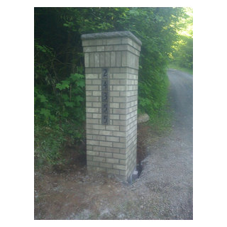 Driveway Entry Gate Brick Pillars - Traditional - Garden - Portland ...
