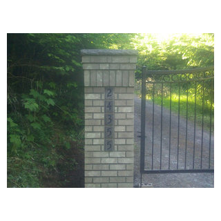 Driveway Entry Gate Brick Pillars - Traditional - Landscape - Portland ...